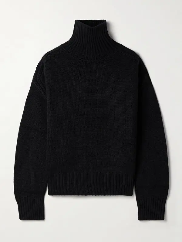 Sasuphi Oversized Cutout Ribbed Cashmere Turtleneck Sweater