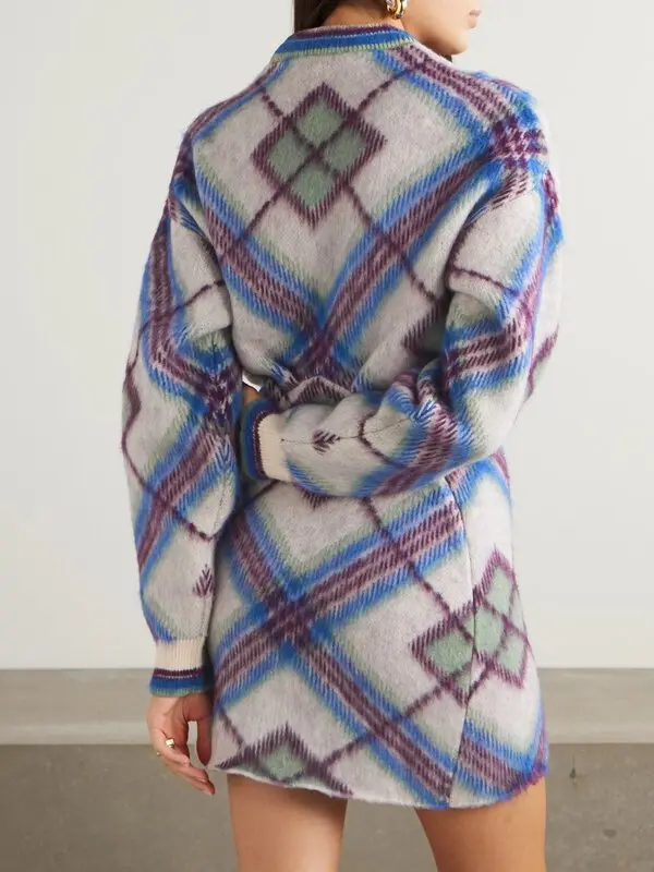 Rabanne Checked Knitted Mini Dress