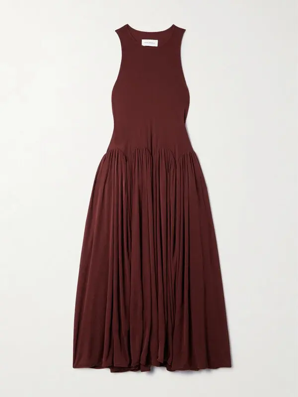 16Arlington Axar Pleated Jersey Midi Dress
