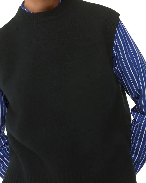 Whistles Wool Sleeveless Tank Top - Black