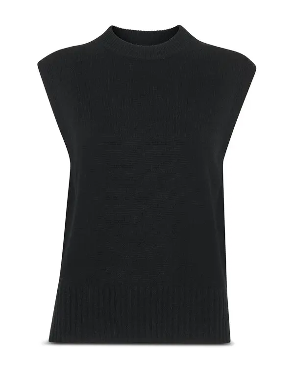 Whistles Wool Sleeveless Tank Top - Black