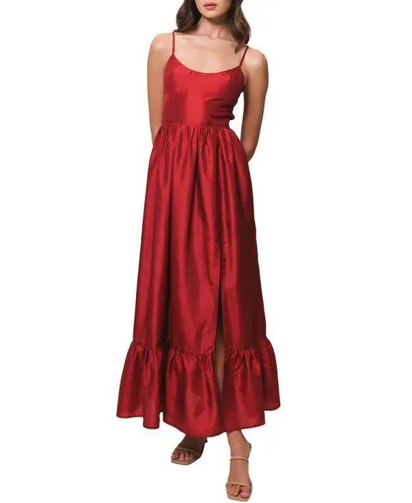 carmichael maxi dress Hutch Carmichael Metallic Floral Long Dress