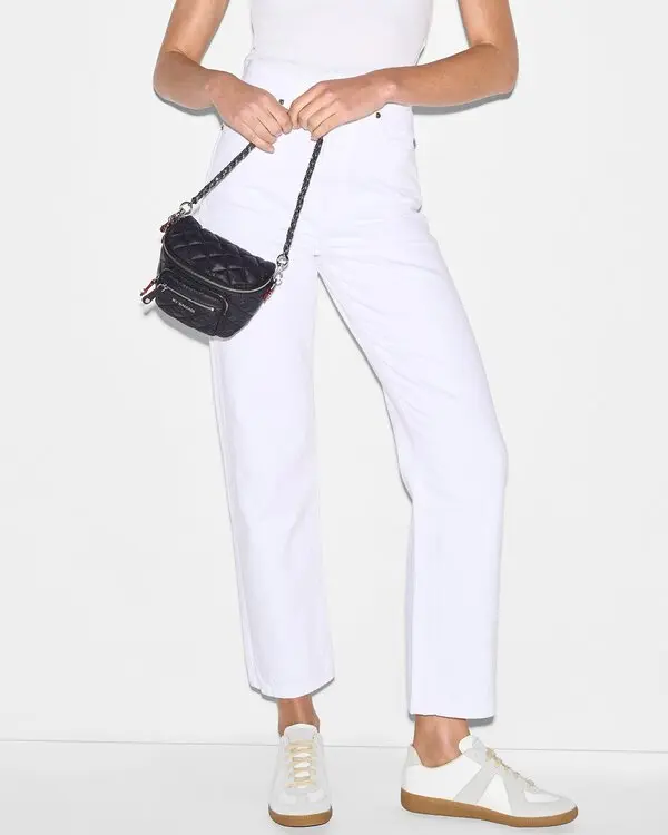 Mz Wallace Micro Crosby Sling Bag - Black/silver
