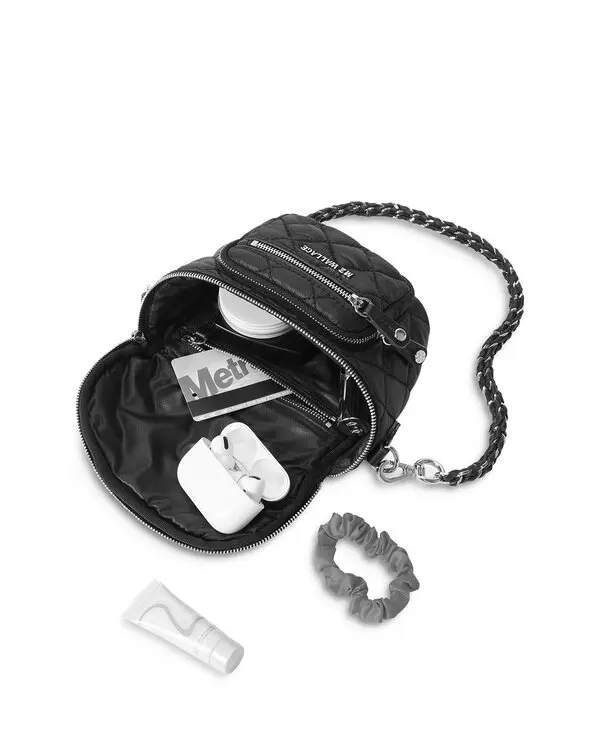 Mz Wallace Micro Crosby Sling Bag - Black/silver