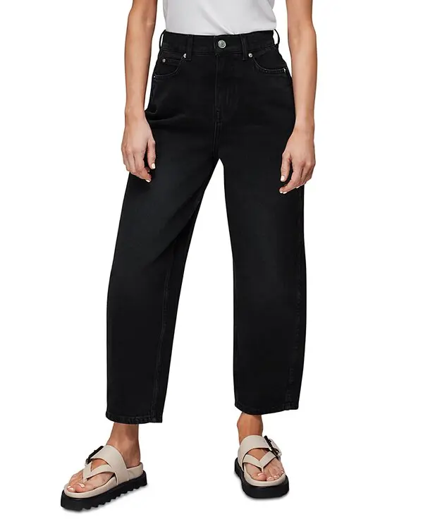 Whistles Petites Authentic High Rise Barrel Jeans - Black