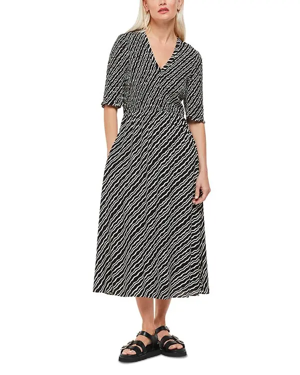 Whistles Petite Ruched Midi Dress
