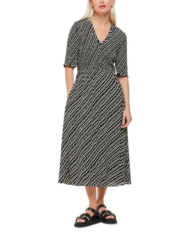 Whistles Petite Ruched Midi Dress