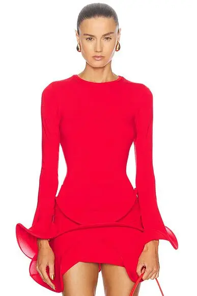 SID NEIGUM Wave Sleeve Top - Red