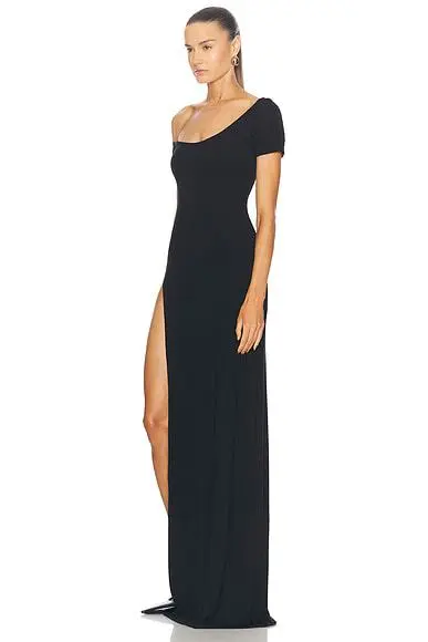 SID NEIGUM Off Shoulder Maxi Dress With Side Cutout