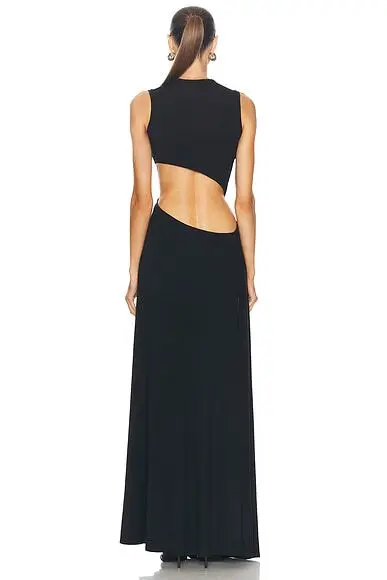 SID NEIGUM Twisted Cutout Maxi Dress - Black