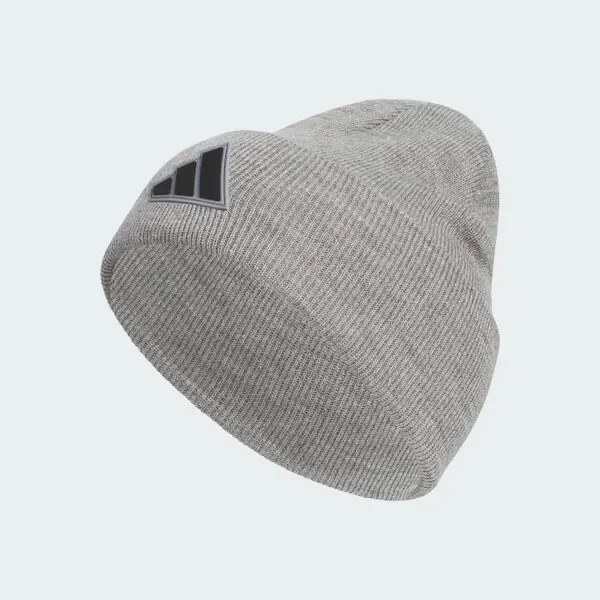 Adidas Postseason Wide Cuff Fold Beanie - Medium Grey Heather / Grey