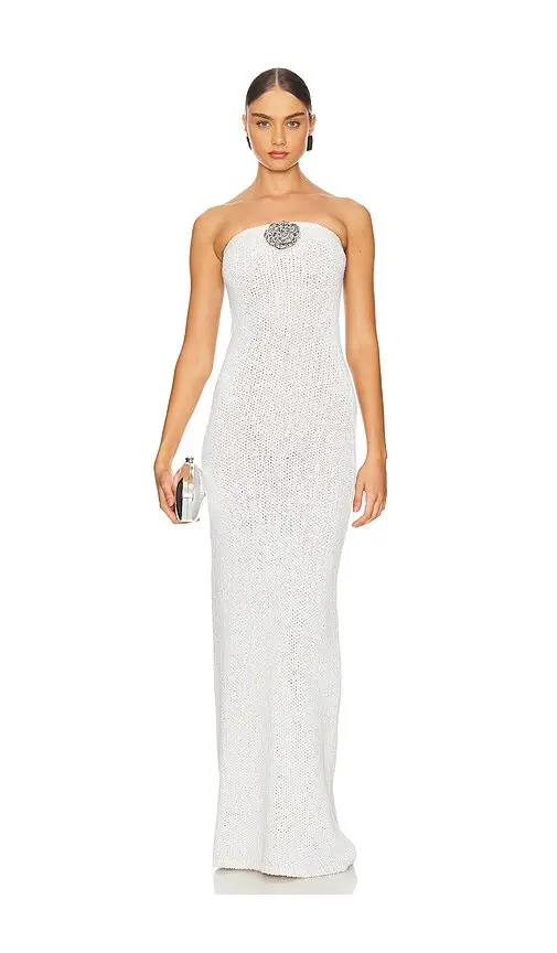 ASTA RESORT Chiara Column Dress In Ivory - Pearl