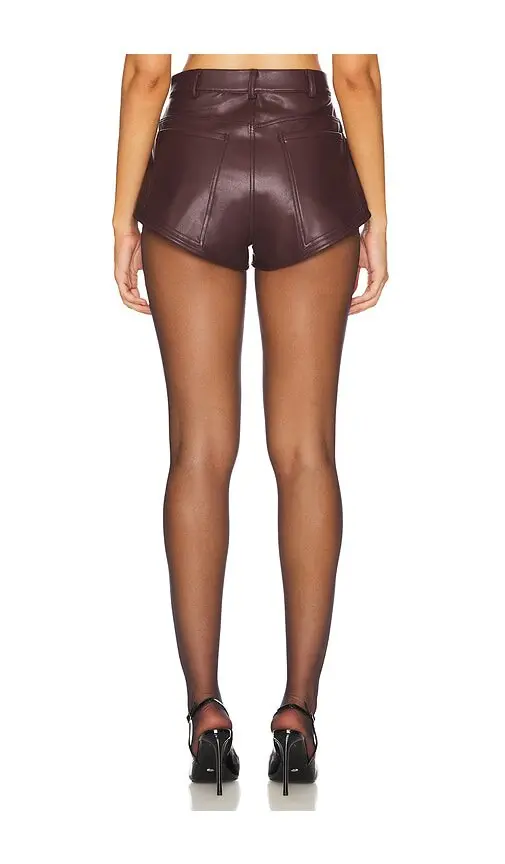 Lapointe Stretch Faux Leather Mini Short - Mulberry