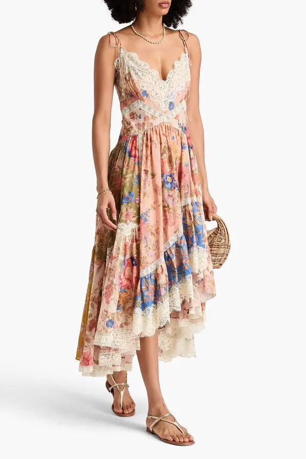 Zimmermann Lace-trimmed Floral-print Maxi Dress