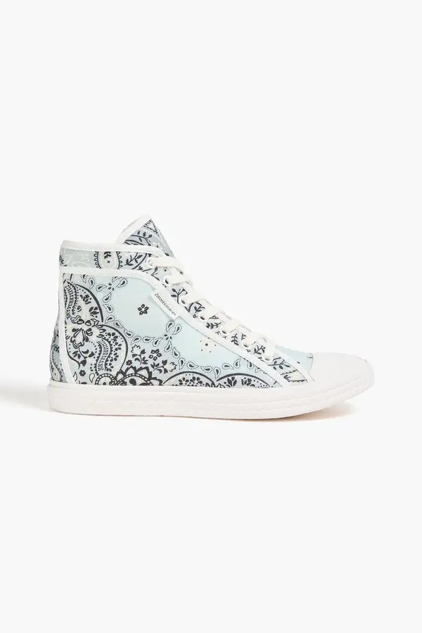 Zimmermann Paisley-print High-top Sneakers - Sky Blue