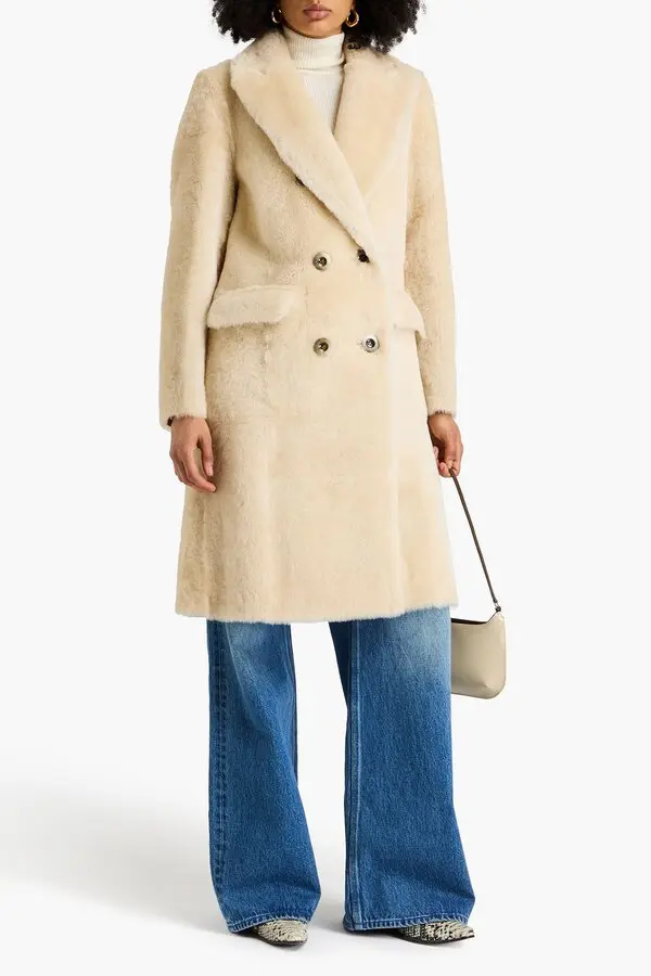 DOM GOOR Double-breasted Reversible Shearling Coat
