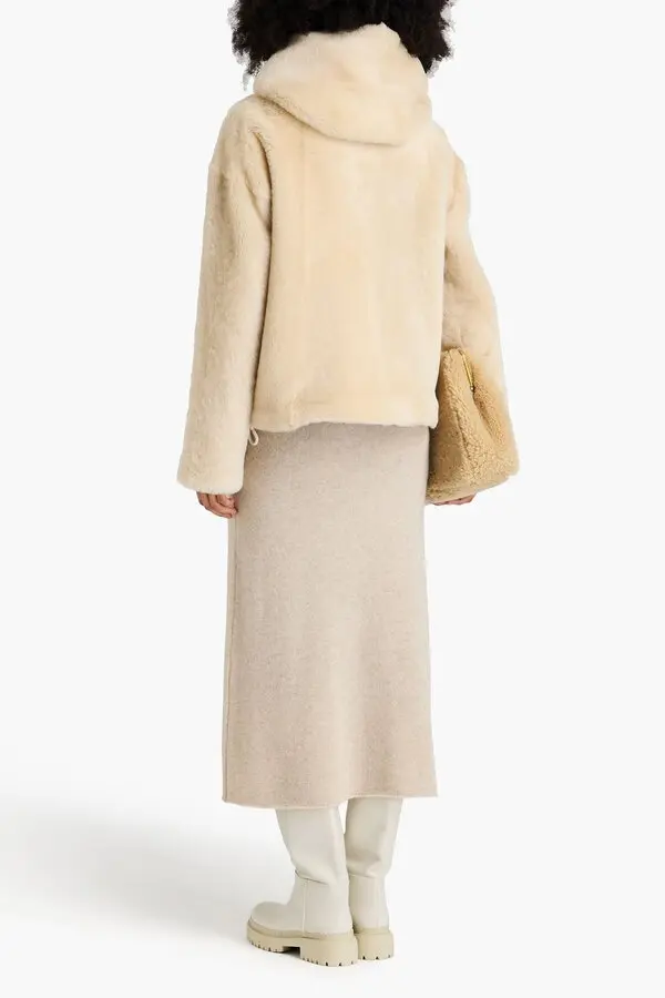 DOM GOOR Aviator Shearling Hooded Jacket