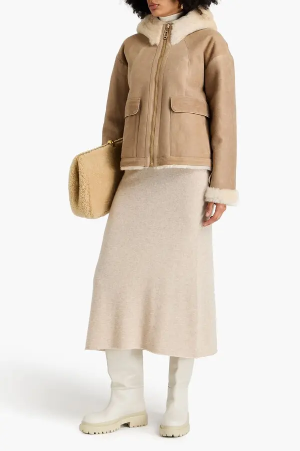 DOM GOOR Aviator Shearling Hooded Jacket