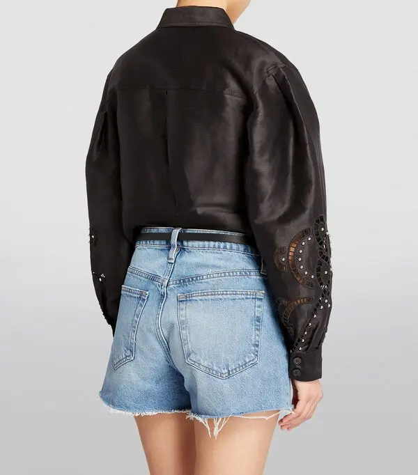 Maje Leather Skinny Belt - Black