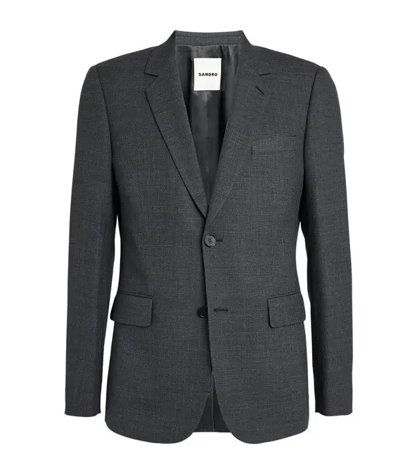 Sandro Wool Suit Jacket - Black