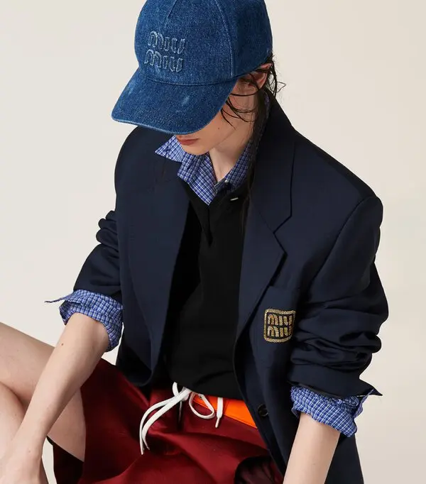 Miu Miu Denim Baseball Cap - Blue