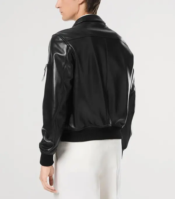 TOM FORD Leather Bomber Jacket - Black