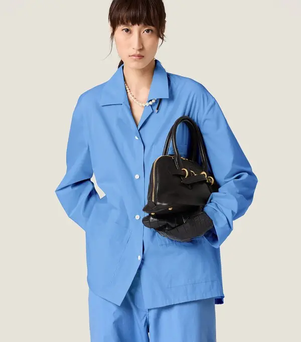 Miu Miu Cotton Poplin Shirt - Turquoise