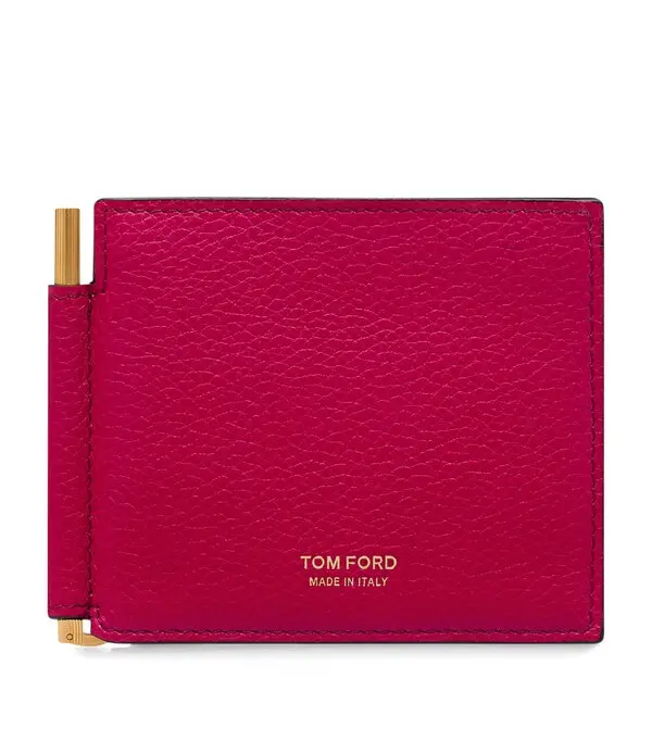 TOM FORD Leather T-line Money Clip Wallet