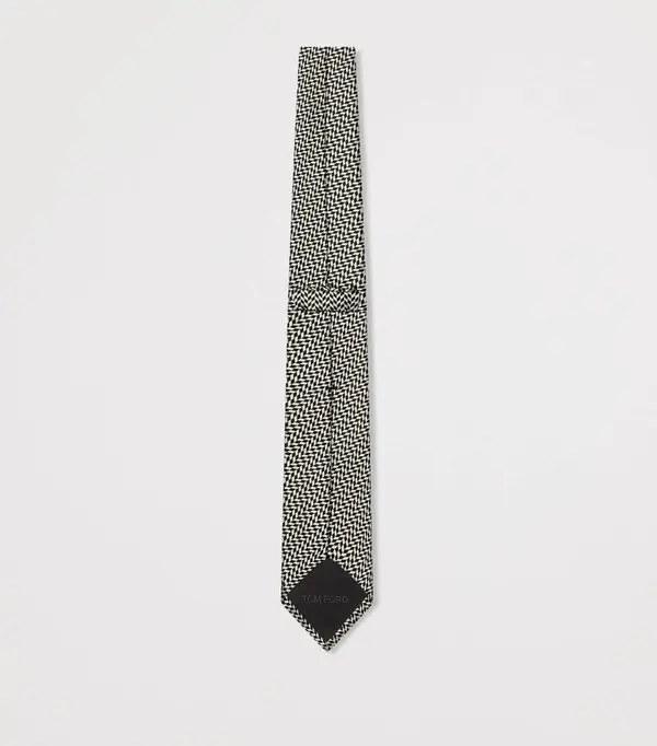 TOM FORD Silk Jacquard Standard Neck Tie - Black