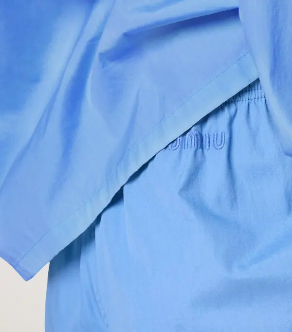 Miu Miu Embroidered Logo Pyjama Trousers - Turquoise