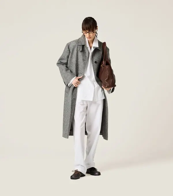 Miu Miu Embroidered Logo Pyjama Trousers - White