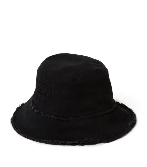 Miu Miu Denim Bucket Hat - Black