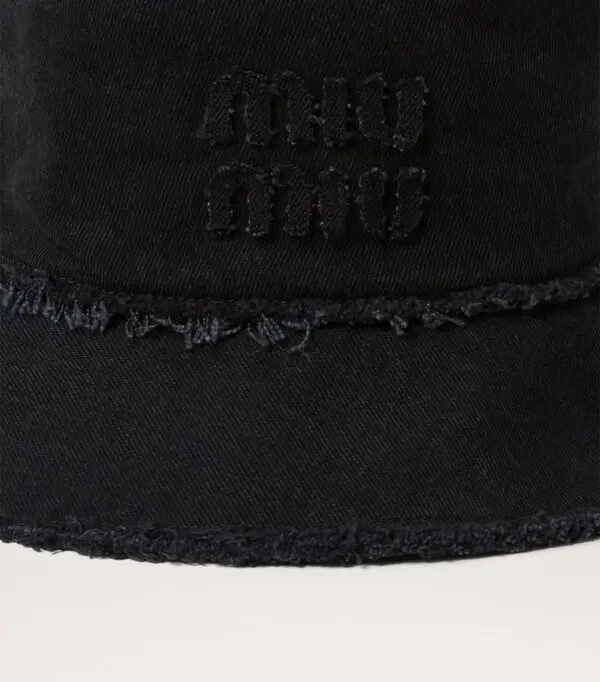 Miu Miu Logo Denim Bucket Hat