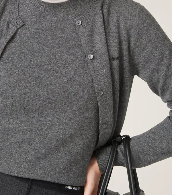Miu Miu Cashmere Sweater With Logo