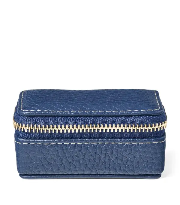 ASPINAL OF LONDON Small Leather Jewellery Case - Blue
