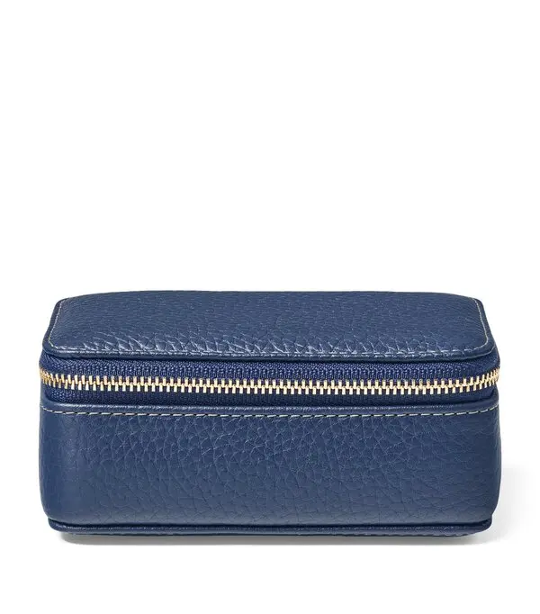 ASPINAL OF LONDON Medium Leather Jewellery Case - Blue