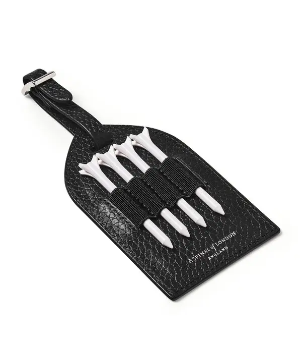 ASPINAL OF LONDON Leather Golf Tee Holder - Black