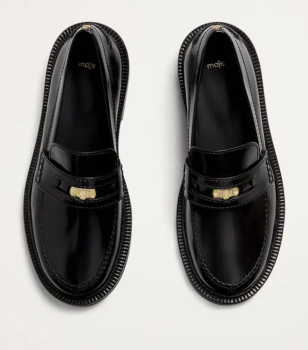 Maje Leather Penny Loafers
