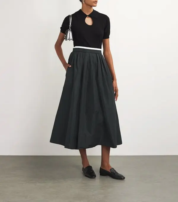 Maje Pleated Midi Skirt