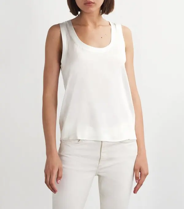 Maje Silk-blend Tank - White