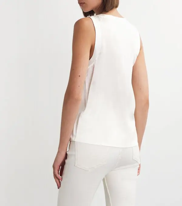 Maje Silk-blend Tank - White