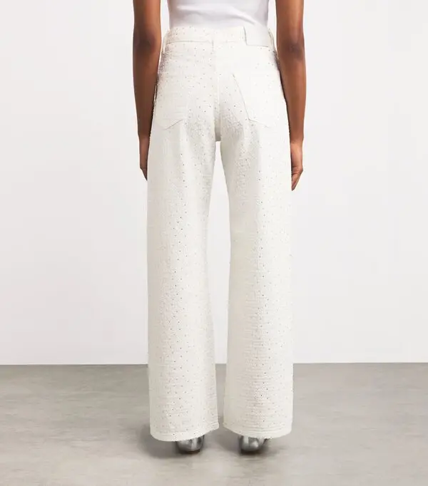 Maje Embellished Wide-leg Jeans
