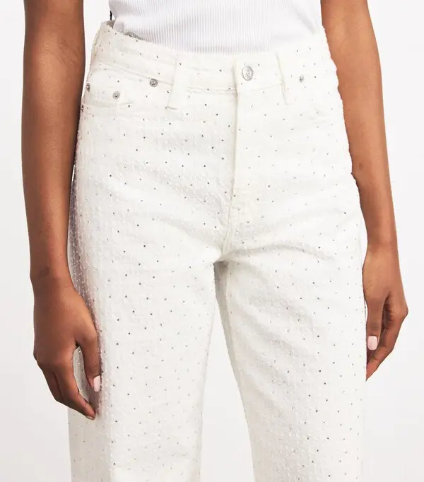 Maje Embellished Wide-leg Jeans