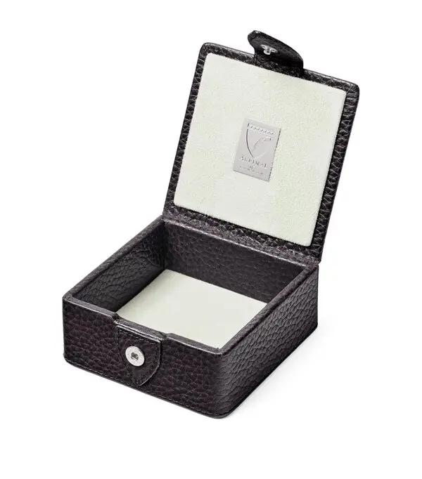 ASPINAL OF LONDON Small Leather Stud Box - Black