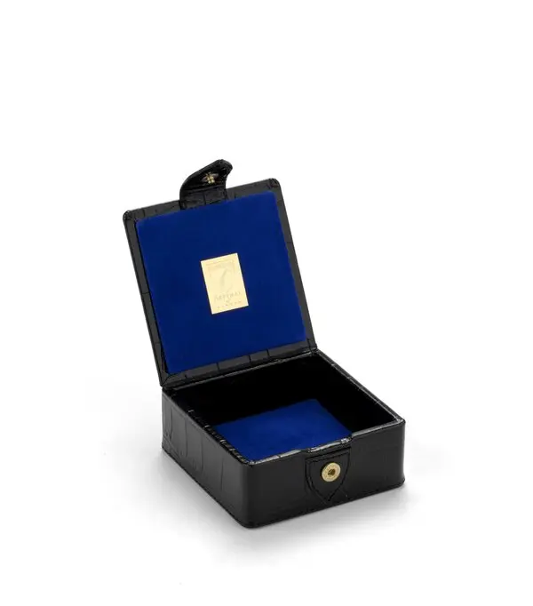 ASPINAL OF LONDON Small Leather Stud Box - Black