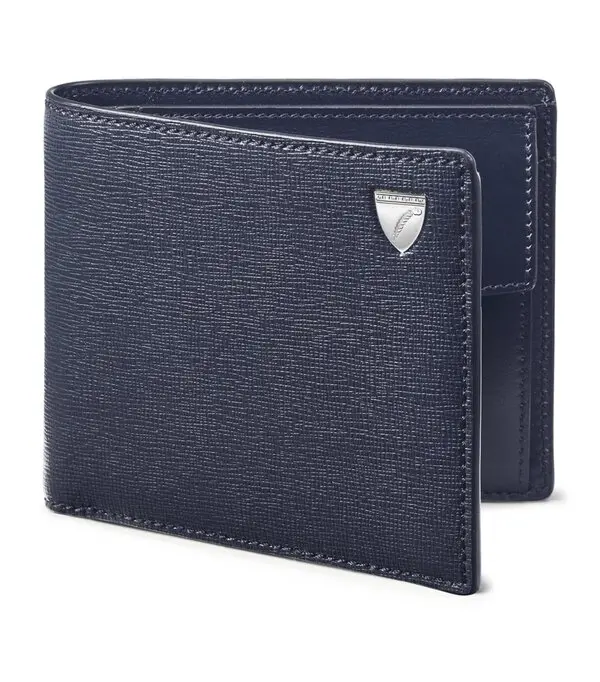 ASPINAL OF LONDON Leather Bifold Coin Wallet - Navy