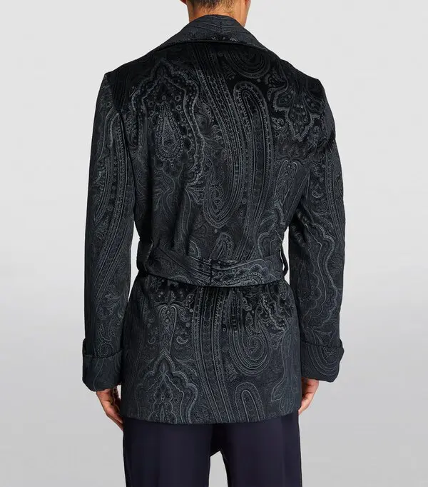 DANIEL HANSON Silk-lined Paisley Smoking Jacket