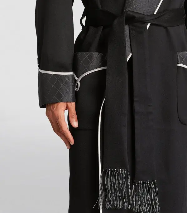 DANIEL HANSON Cashmere-silk Robe