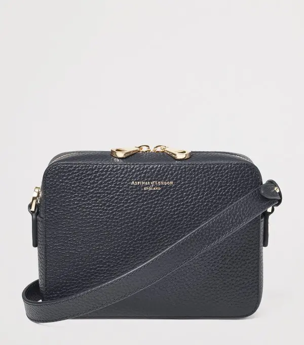 ASPINAL OF LONDON Leather Camera Bag - Navy