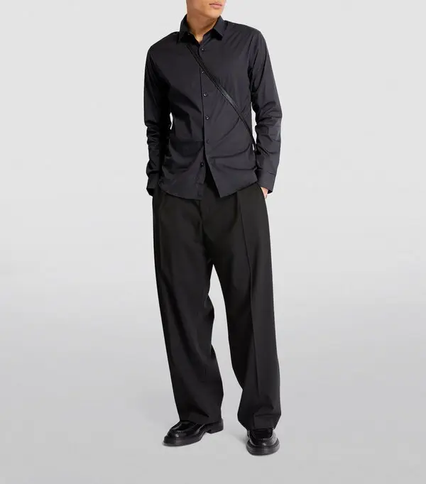 Sandro Cotton-blend Long-sleeve Shirt - Black